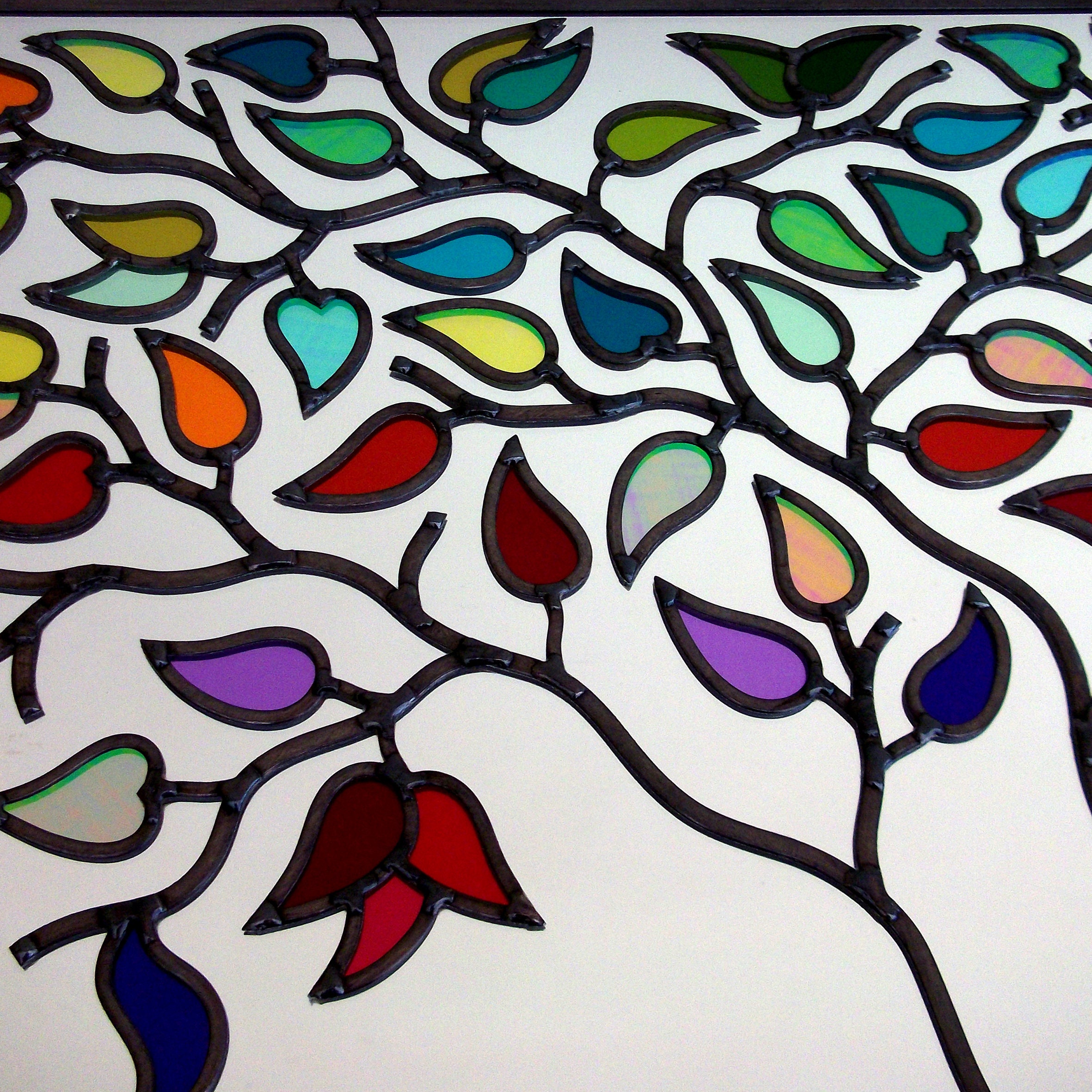 Square Tree of Life Lead Overlay Stained Glass Mirror Design 61 X 61 Cm ...