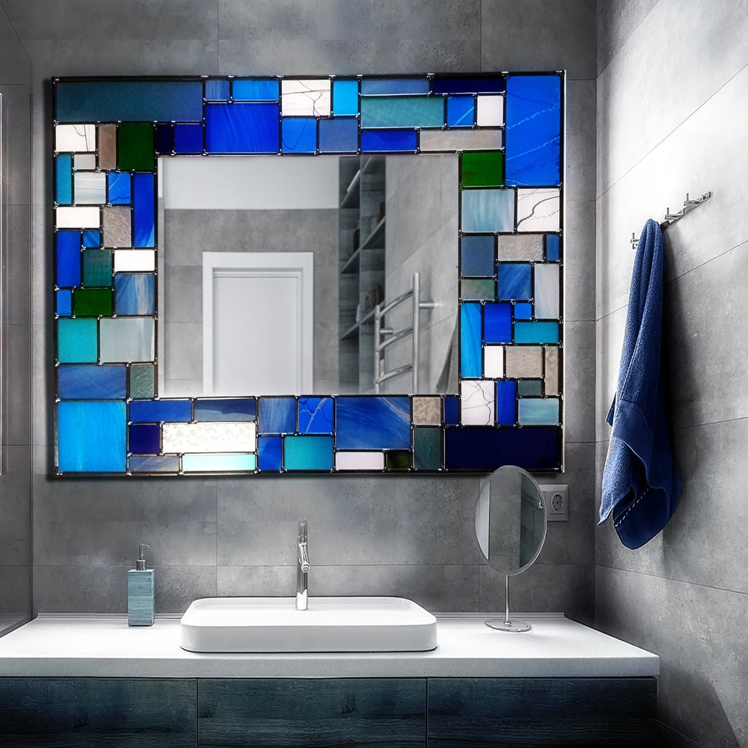Mosaic Design Lead Overlay Stained Glass Mirror. - Etsy