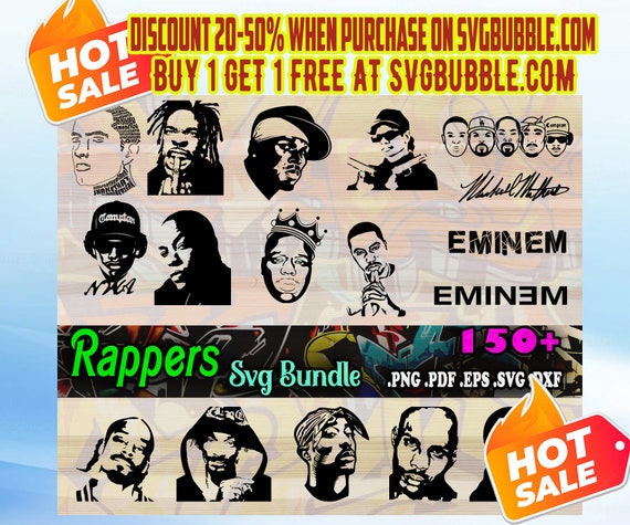 150 Rappers Bundle Svg Files Rappers Svg Bundle for Cricut | Etsy