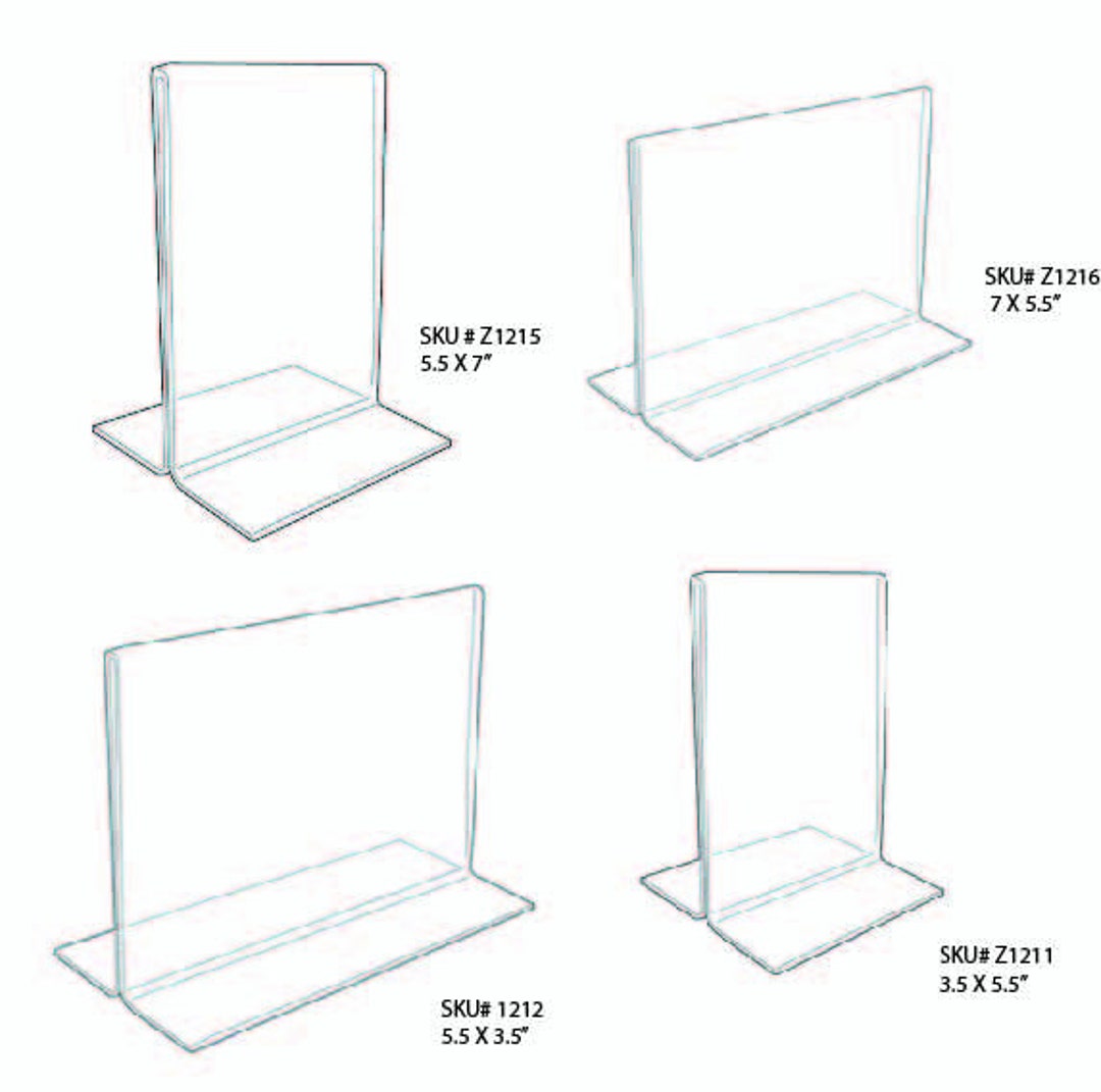 4 Sizes Acrylic Sign Display Holder Vertical Horizontal Stand - Etsy