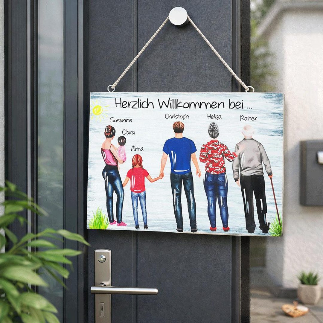 Family Door Sign With Names, Nameplate, Personalized Family Door Sign ...