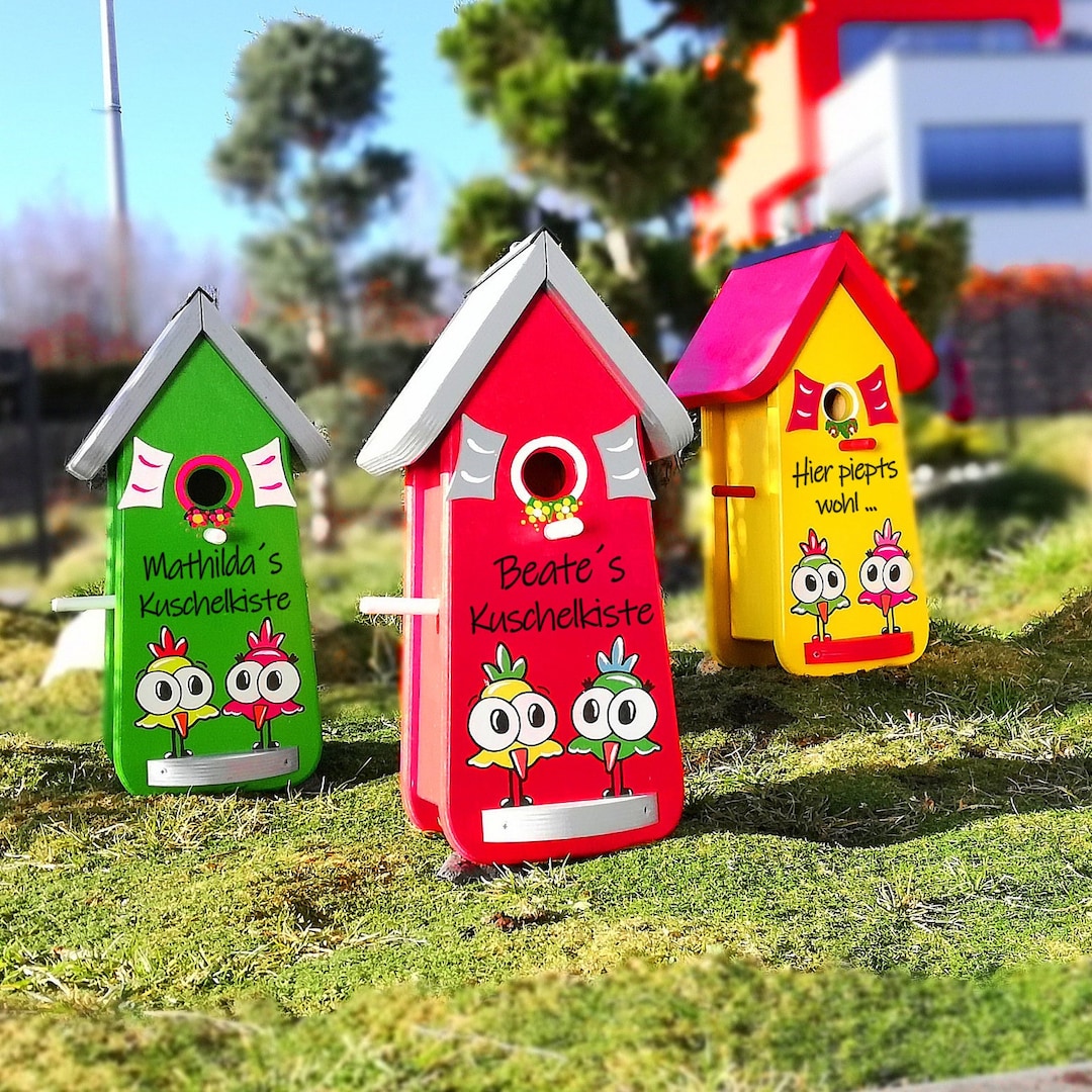 Birdhouse Colorful as a Personalized Gift, Nesting Box, Wedding, Bird ...