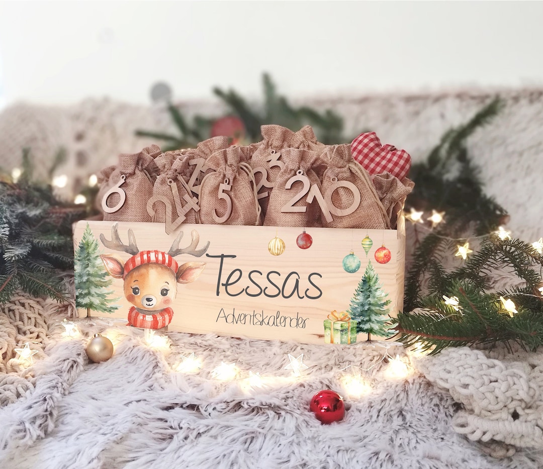 Personalized Advent Calendar fox Advent Box to - Etsy