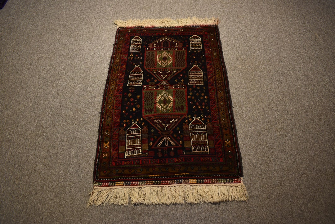 Semi Antique Vintage Baluchi Prayer Wool Rug - Etsy