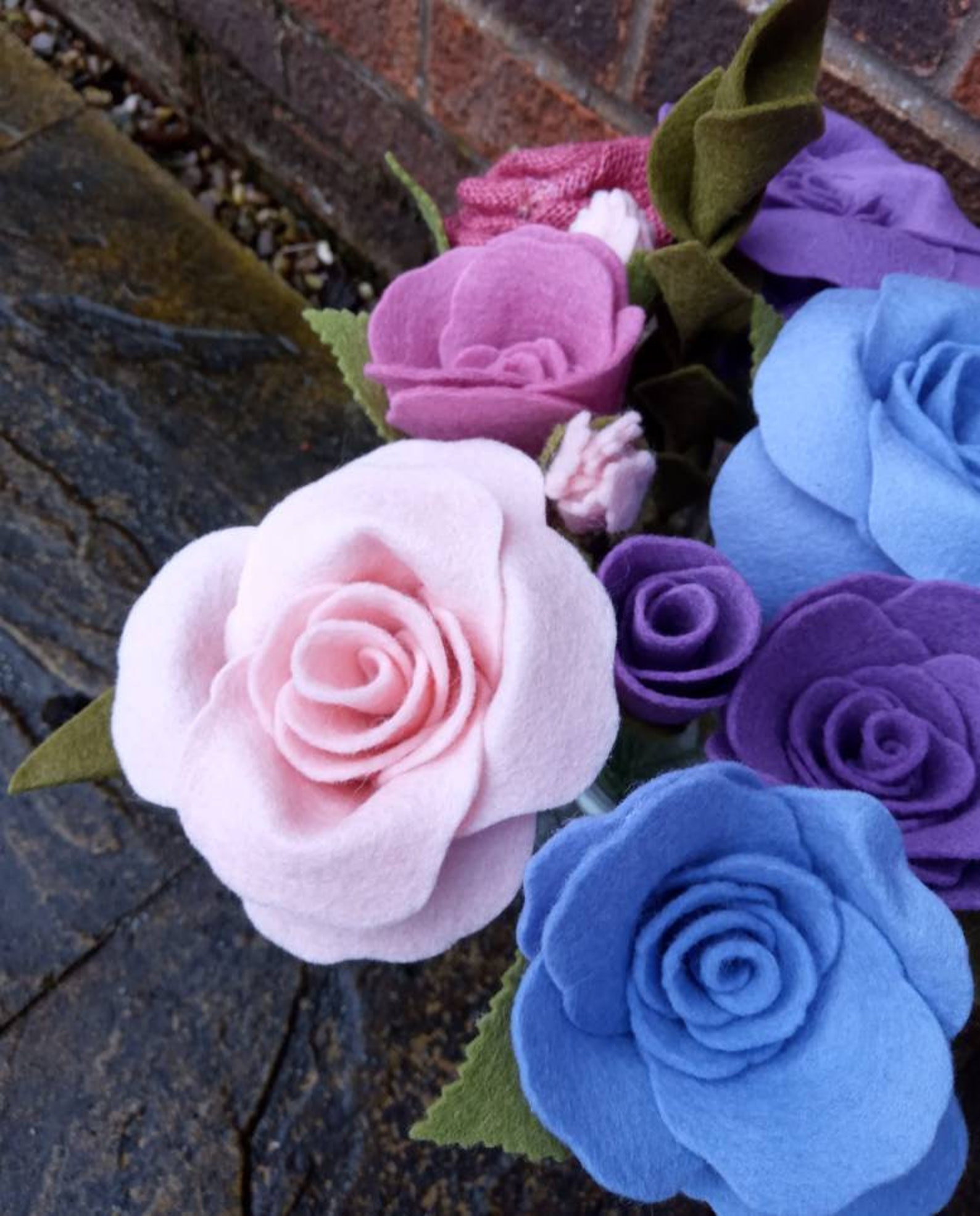 Felt Flower Bouquet Felt Flowers Wedding Bouquet Mothers - Etsy