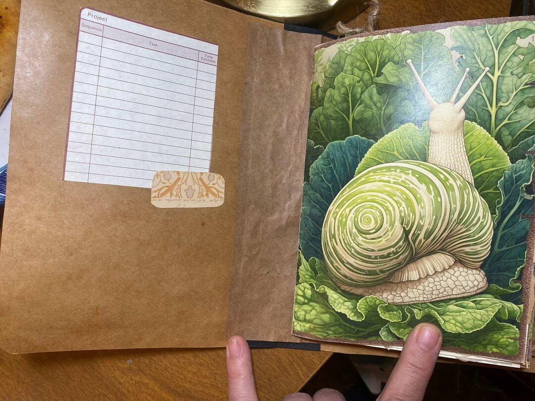 Snail Junk Journal: Green Witch Mini Notebook With Tags - Etsy