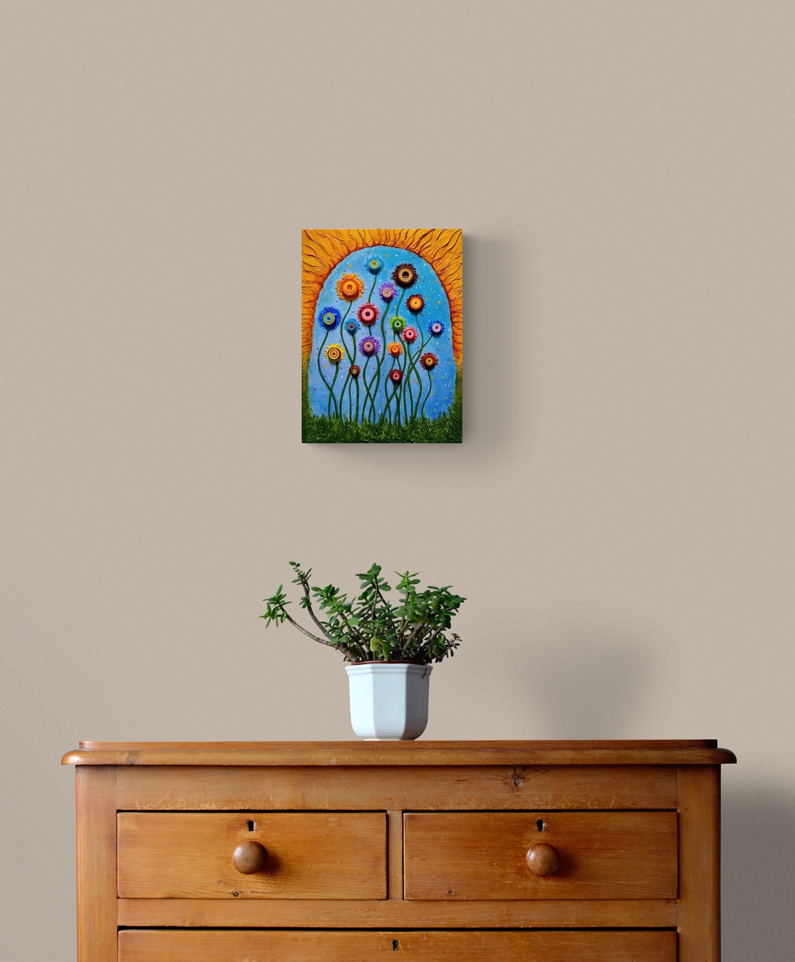 3D Mixed Media Abstract Floral Collage, Relief Art, Quilled Artwork ...