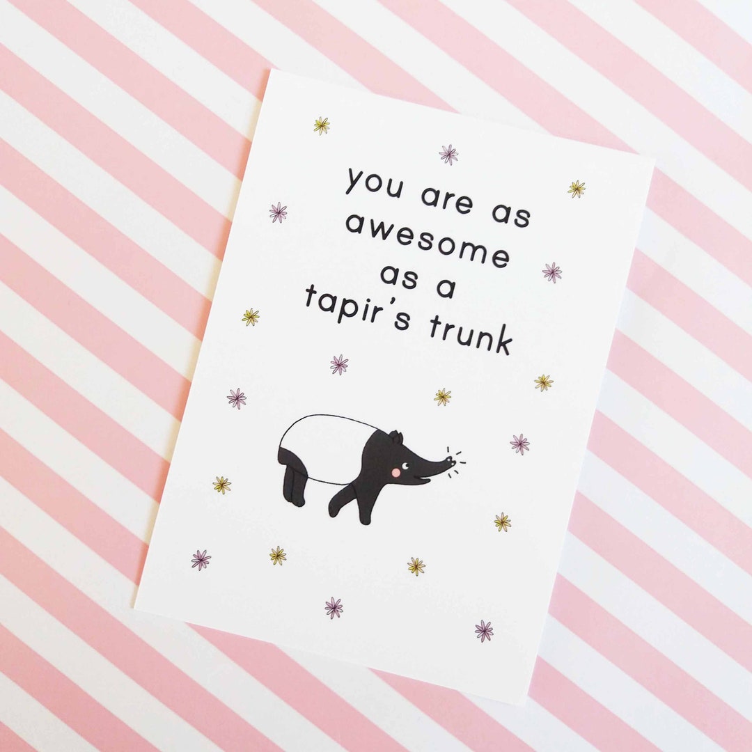 Tapir's Trunk A6 Motivational Postcard & Envelope, Positivity, Just to ...