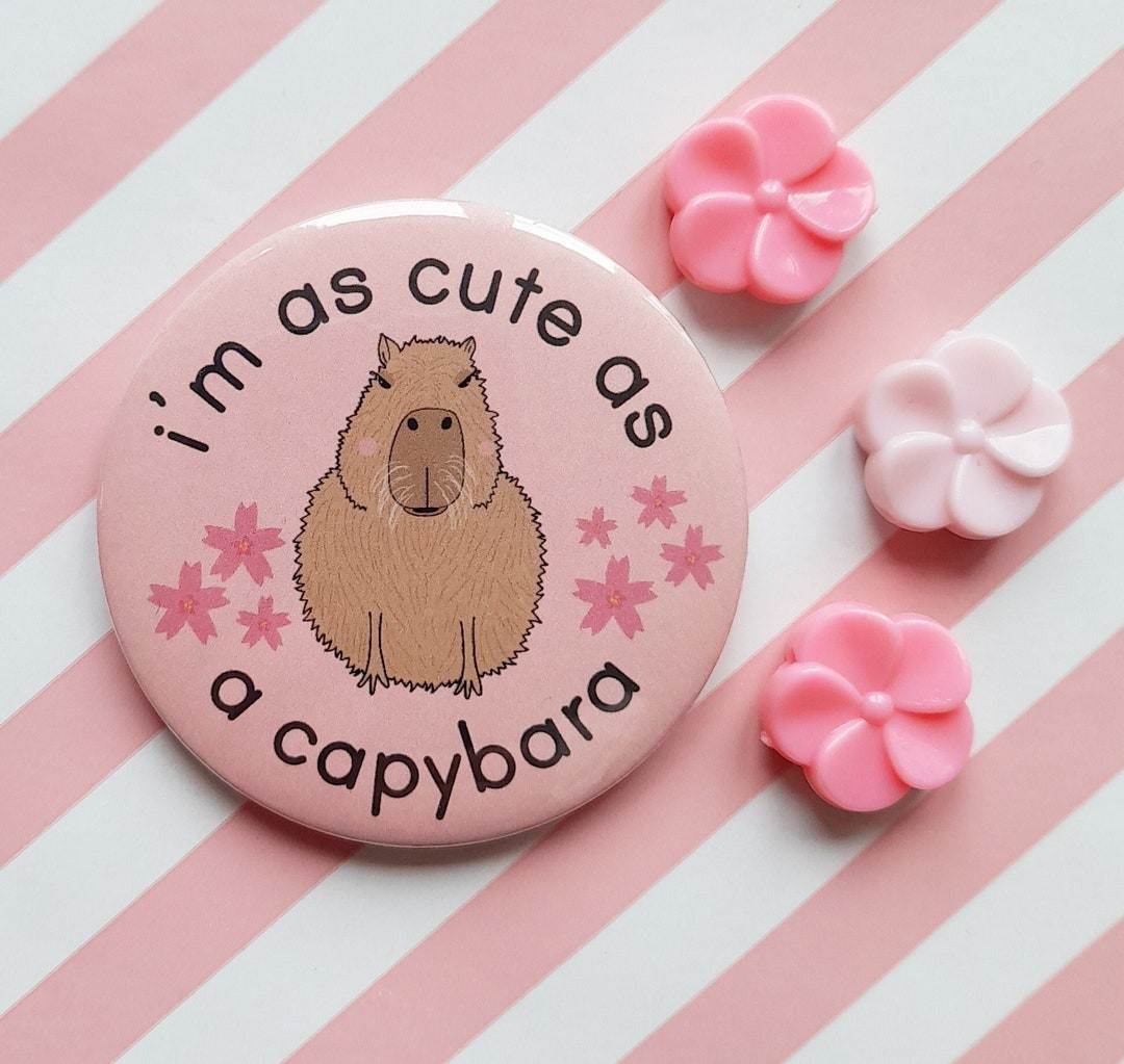 58mm Handmade Cute Capybara Pin Badge or Magnet, Capybara Gift ...