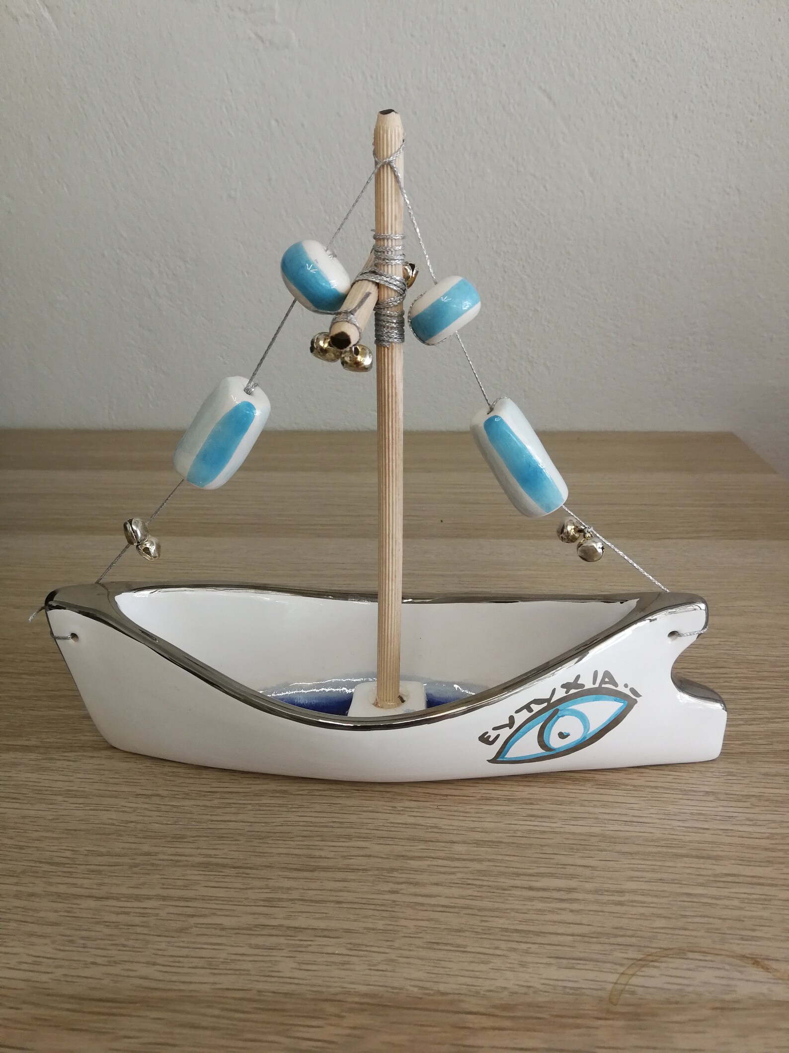 24K Gold Ceramic Handpainted Boat Handmade Lucky Gifts Good - Etsy