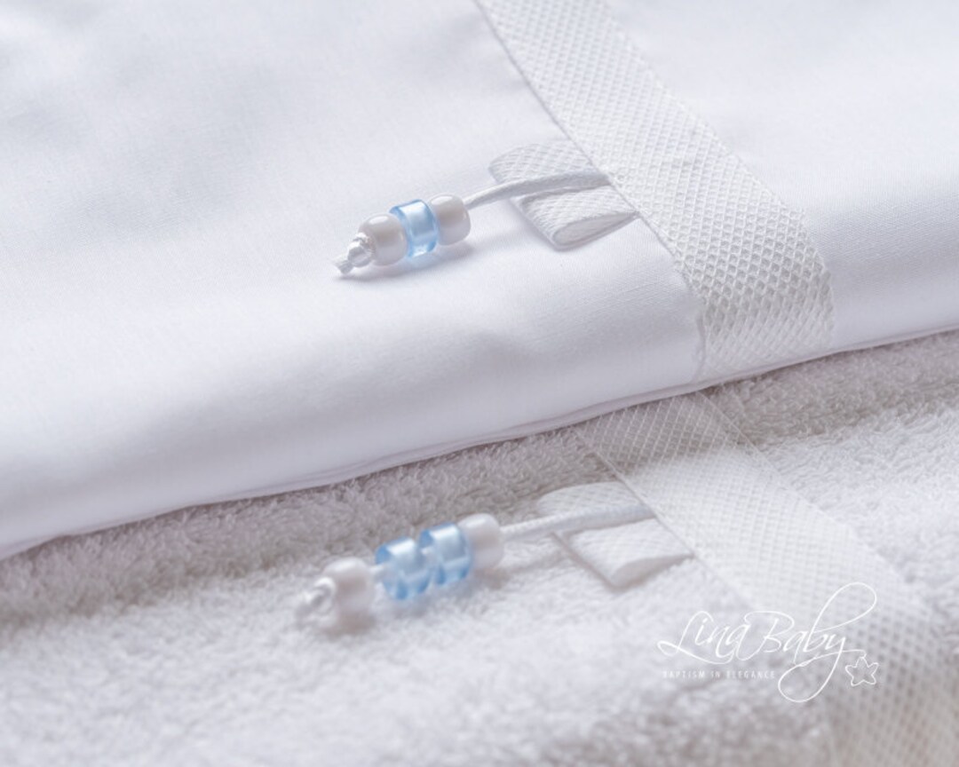 White Ladopana Set Baby Boy Greek Baptism Handmade Towel Oilcloth ...