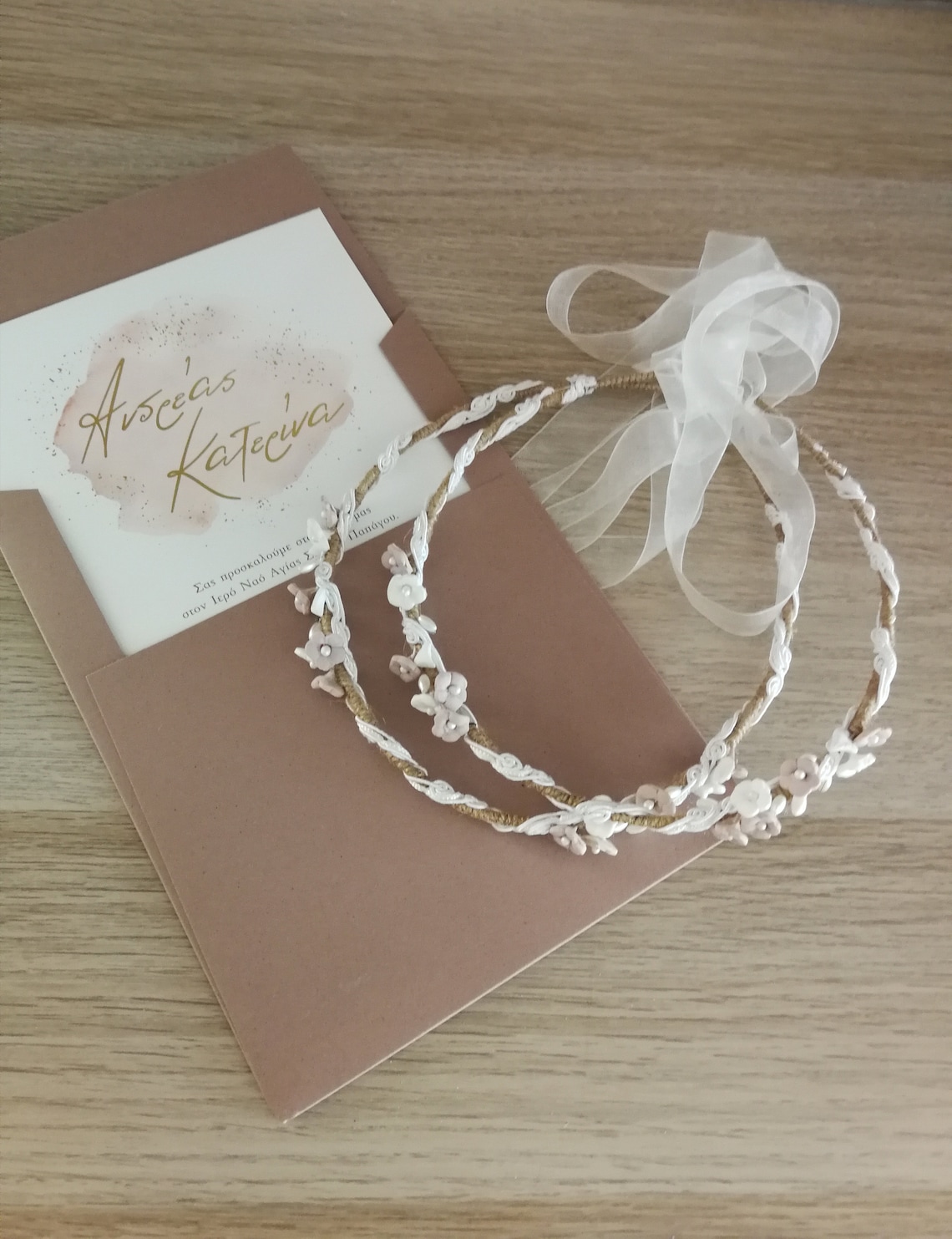 Mocca Flowers Wedding Crowns Greek Stefana Orthodox Couple Tiara ...