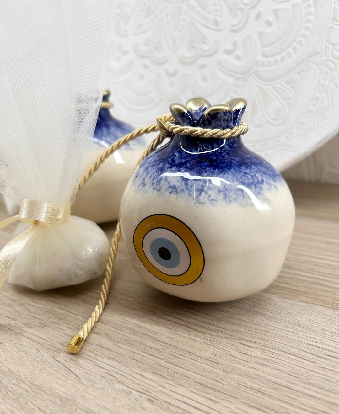 Pomegranate Favors Baptism Bomboniere Evil Eye Pottery Greek Souvenirs ...