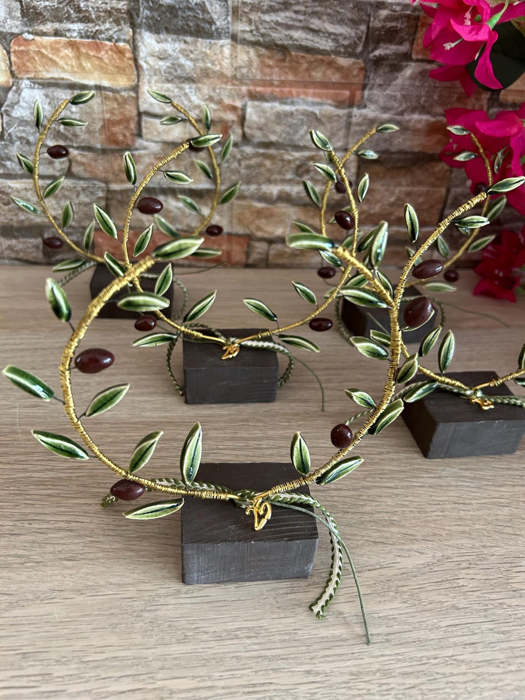 Olive Wreath Ornament Greek Pottery 2025 Gouri New Year Good Luck Gouri ...