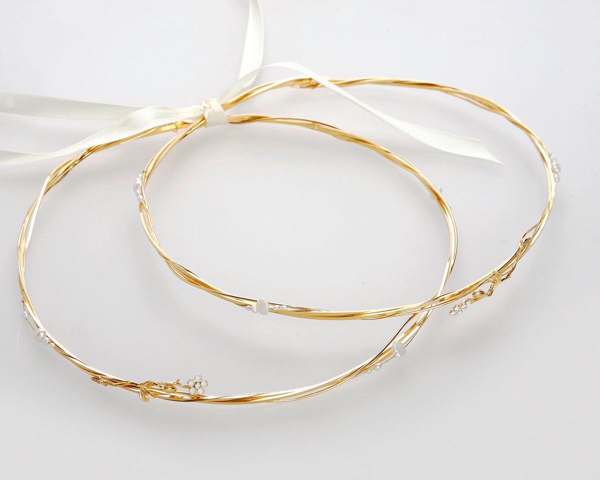 24k Gold Stefana Wedding Crowns Greek Stefana Orthodox Wreaths Stephana ...