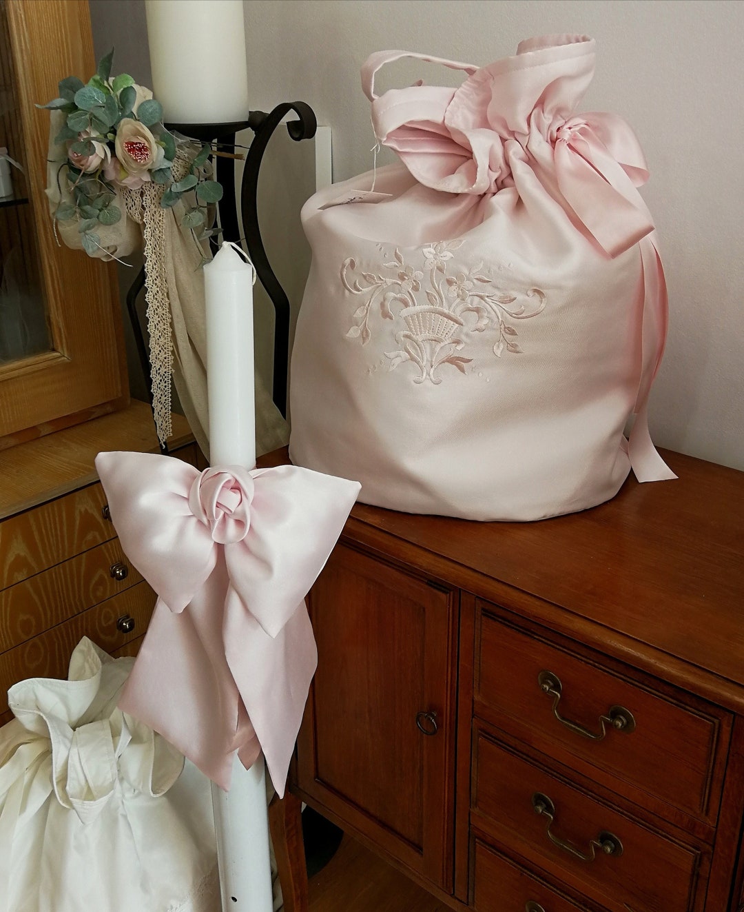 Lambada Bag Dress Greek Baptism Set Goddaughter Christening Gifts ...