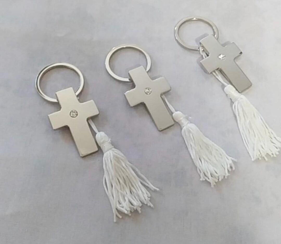 Cross Keychain Favors 30-150 Religious Souvenirs Greek Baptism ...