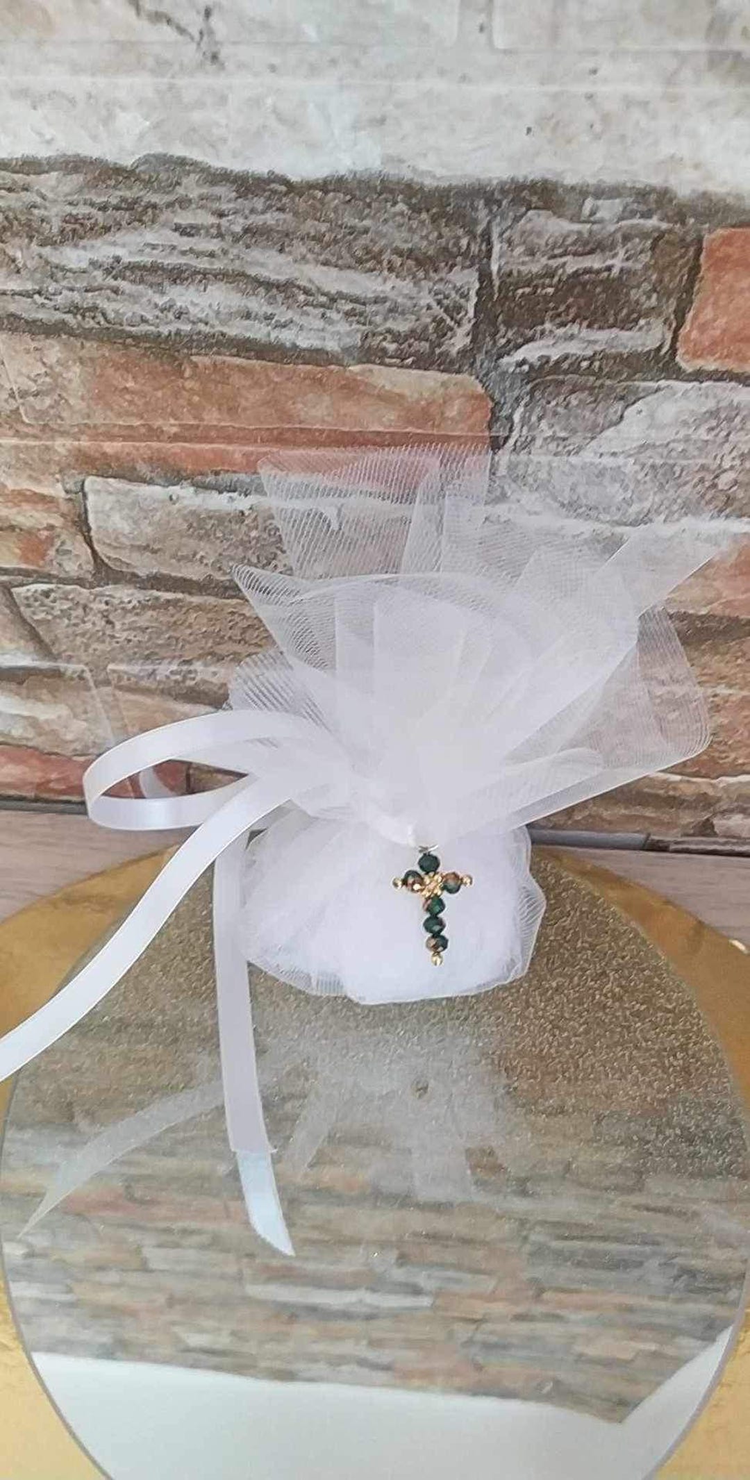 Olive Gold Cross Favors Baptism Bomboniere White Wedding Greek Favors ...