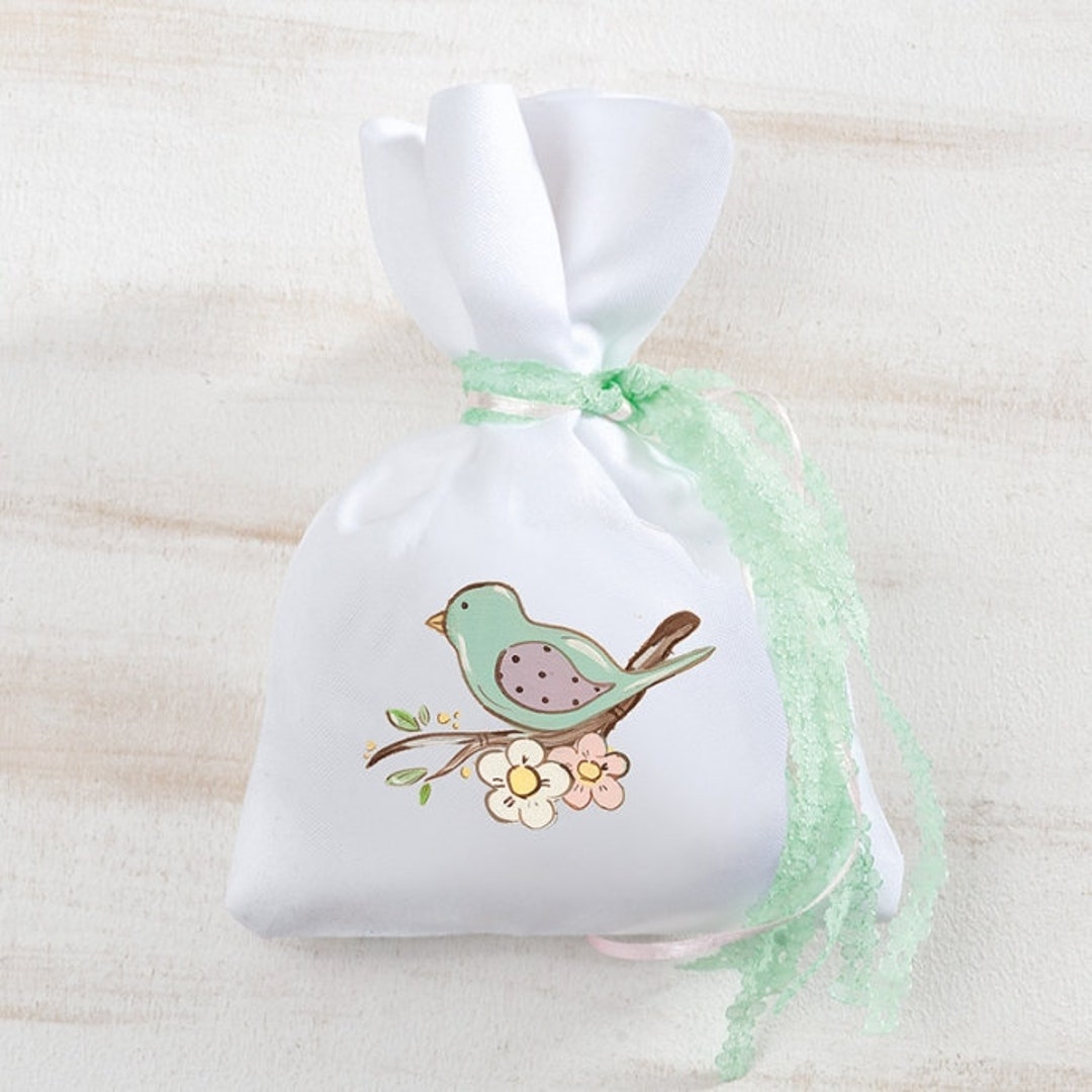 Birds Favors Baptism Guests Souvenirs Pouch Bautizo Recuerdos Para ...
