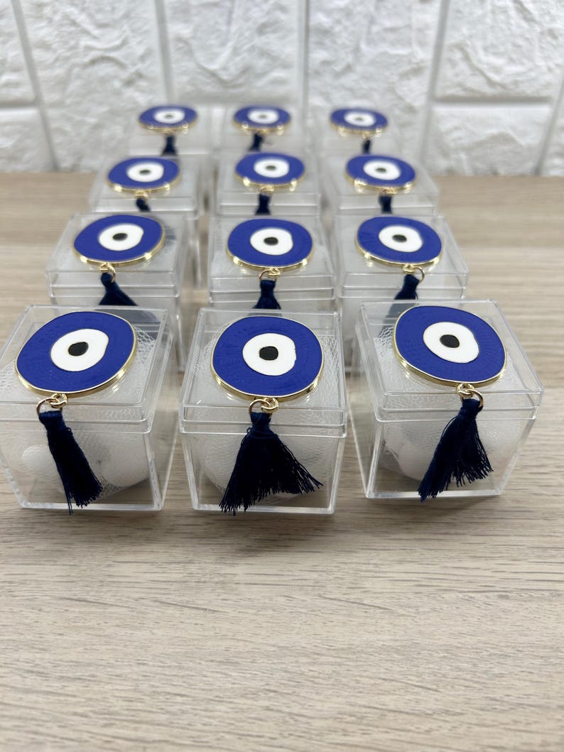 Evil Eye Box Favors With Cross Baptism Koufeta Christening Boys Girls ...