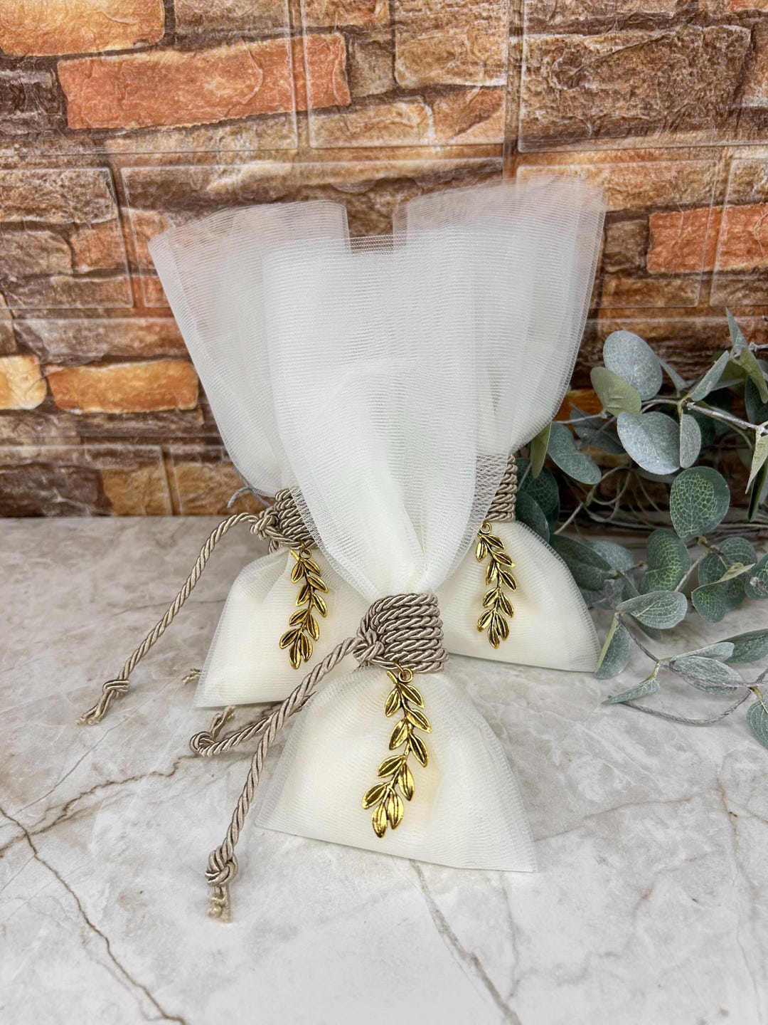 Minimal Daphne Favors Wedding Bomboniere Beige Ivory Gold Bridal Greek ...
