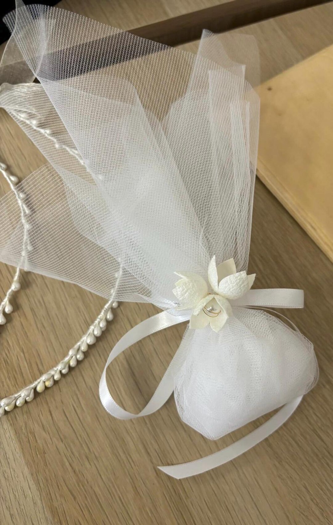 Natural Silk Cocoon Flowers With Pearls Favours Wedding Souvenirs ...