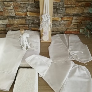 Panagia Personalised Set White Baptism Candle Keepsake Bag Towel Set ...