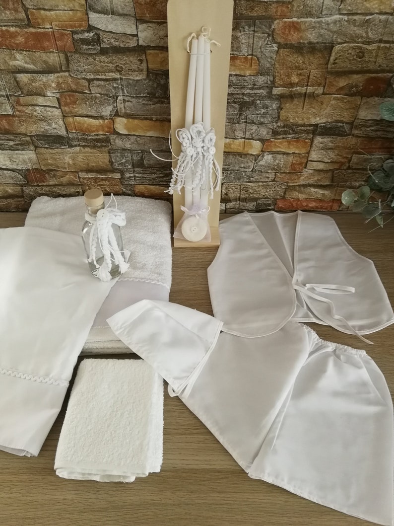Panagia Personalised Set White Baptism Candle Keepsake Bag Towel Set ...