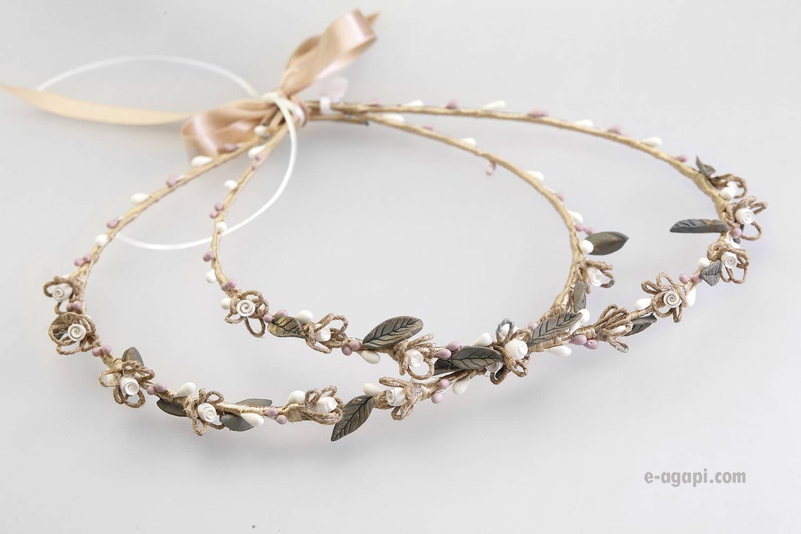 Rustic Stefana Wedding Crowns Greek Stefana Orthodox Wedding Crown ...