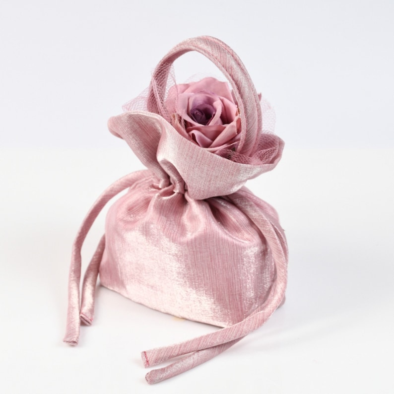Dusty Pink Elegant Roses Favors Pouch Wedding Baptism - Etsy