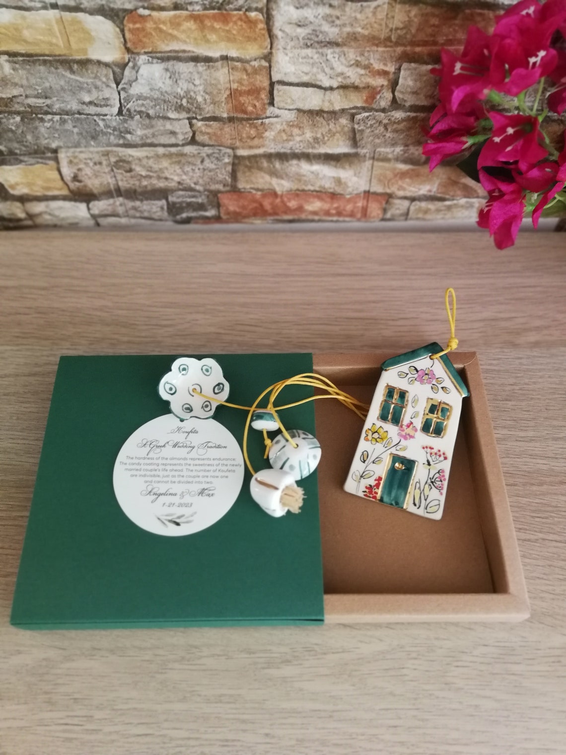 Wild Flowers Greek Pottery Favors House Ornament Baptism Souvenirs ...