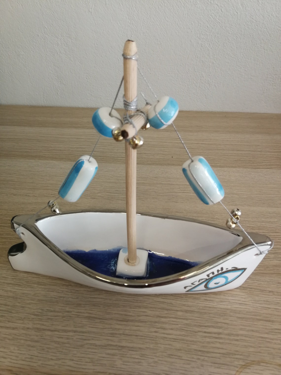 24K Gold Ceramic Handpainted Boat Handmade Lucky Gifts Good - Etsy