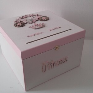 Personalized Box Baby Princesses Keepsake Box Money Box Carriage Name ...