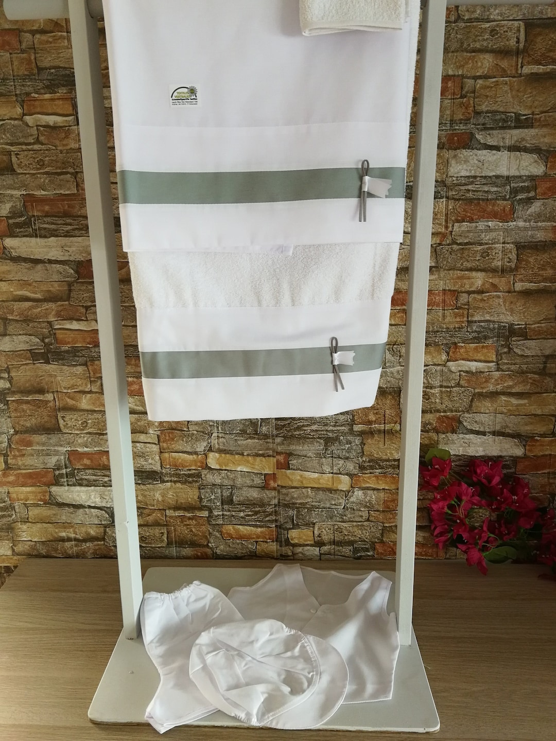 Sage Green Towel Set Ladopana Baby Boy Greek Baptism Handmade Towel ...