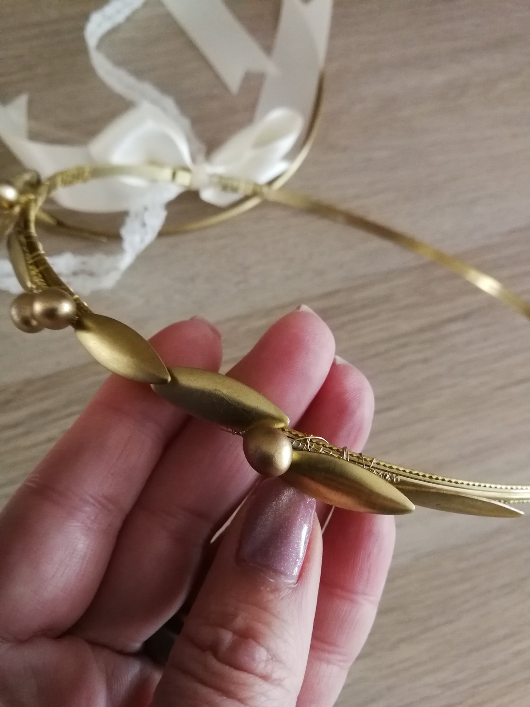 Gold Olive Wedding Crowns Greek Stefana Orthodox Couple Tiara Stephana ...
