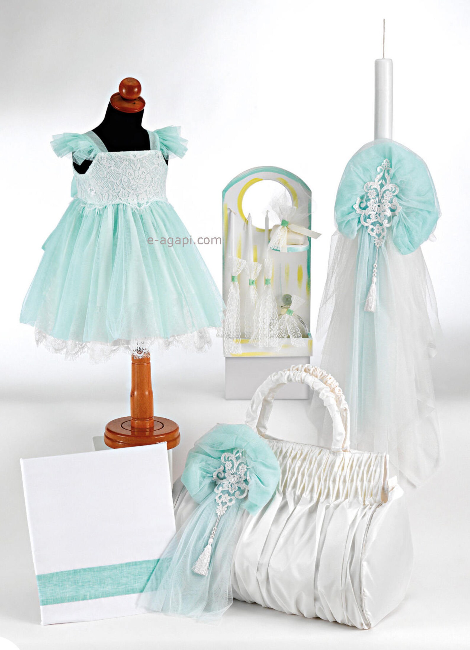Mint Greek Baptism Set Baby Girl Baptism Candle Dress Mint | Etsy