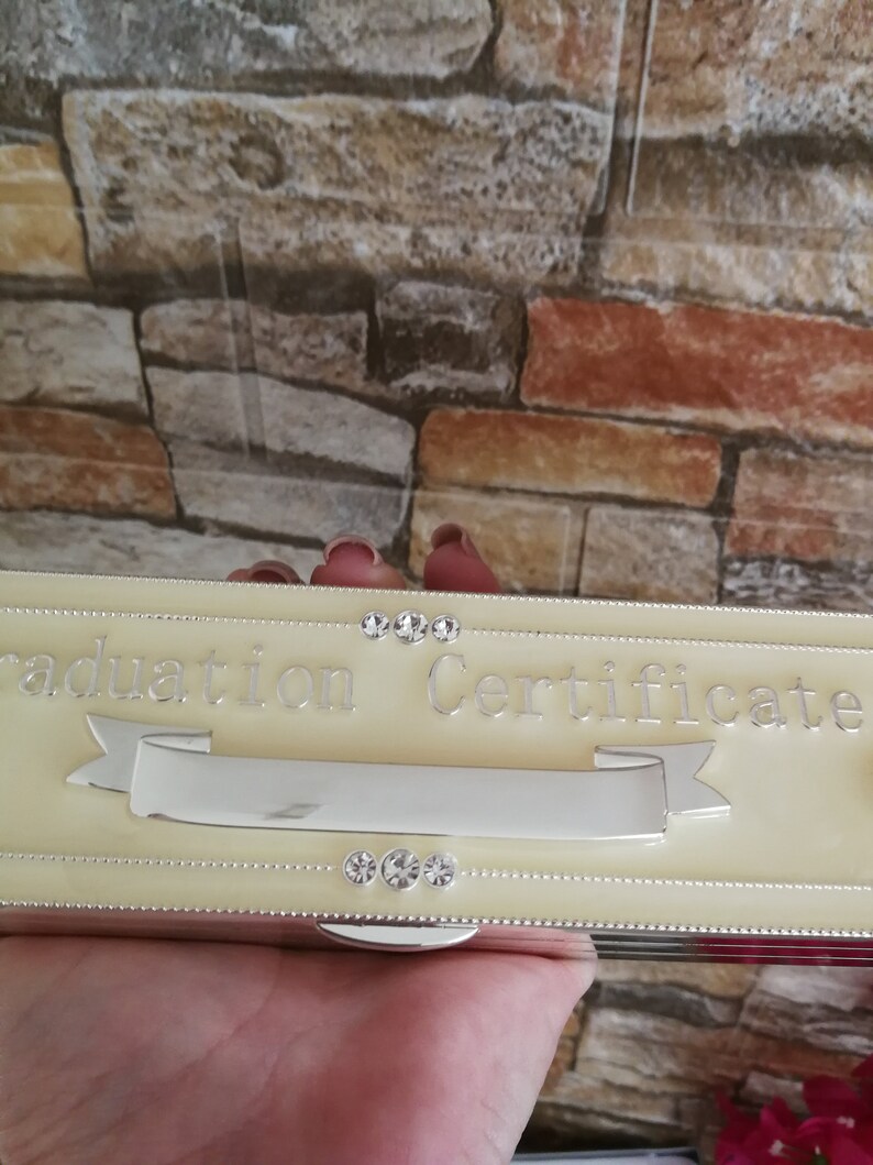 Graduation Certificate Box With Crystals Enamelled Metal Box - Etsy