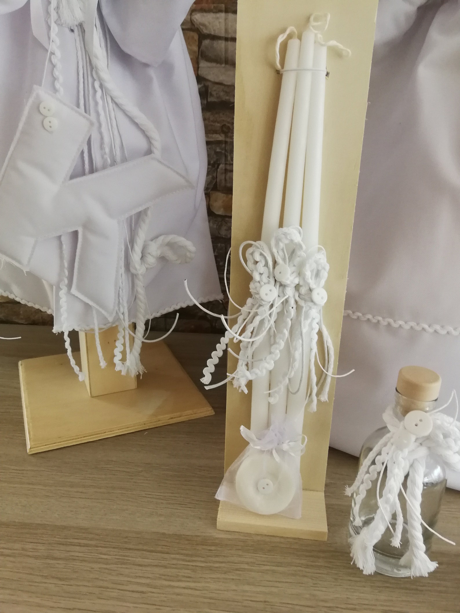 Panagia Personalised Set White Baptism Candle Keepsake Bag Towel Set ...