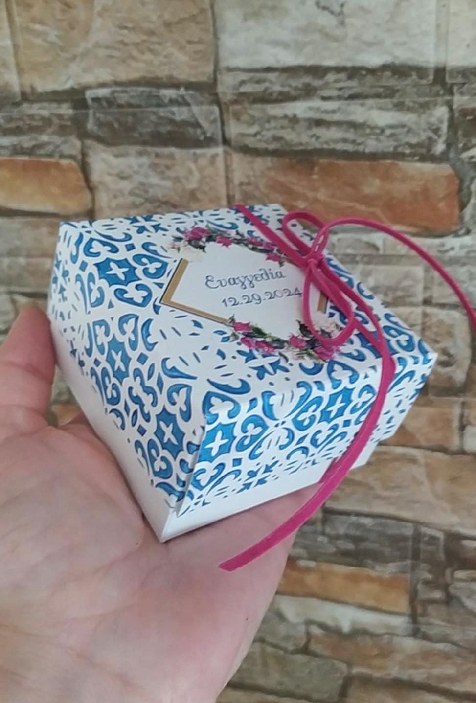 100 Bougainvillea Santorini Favors Box Personalized Baptism Wedding ...