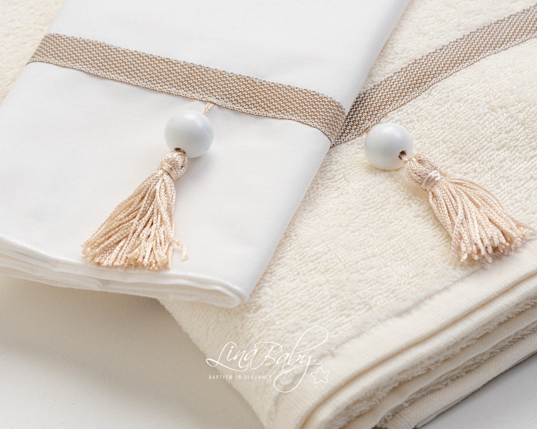 Tassel Ladopana Set Baby Boy Greek Baptism Handmade Towel Oilcloth ...