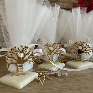 Tree of Life Greek Wishes on Marble Favors Wedding Ornament Souvenir ...