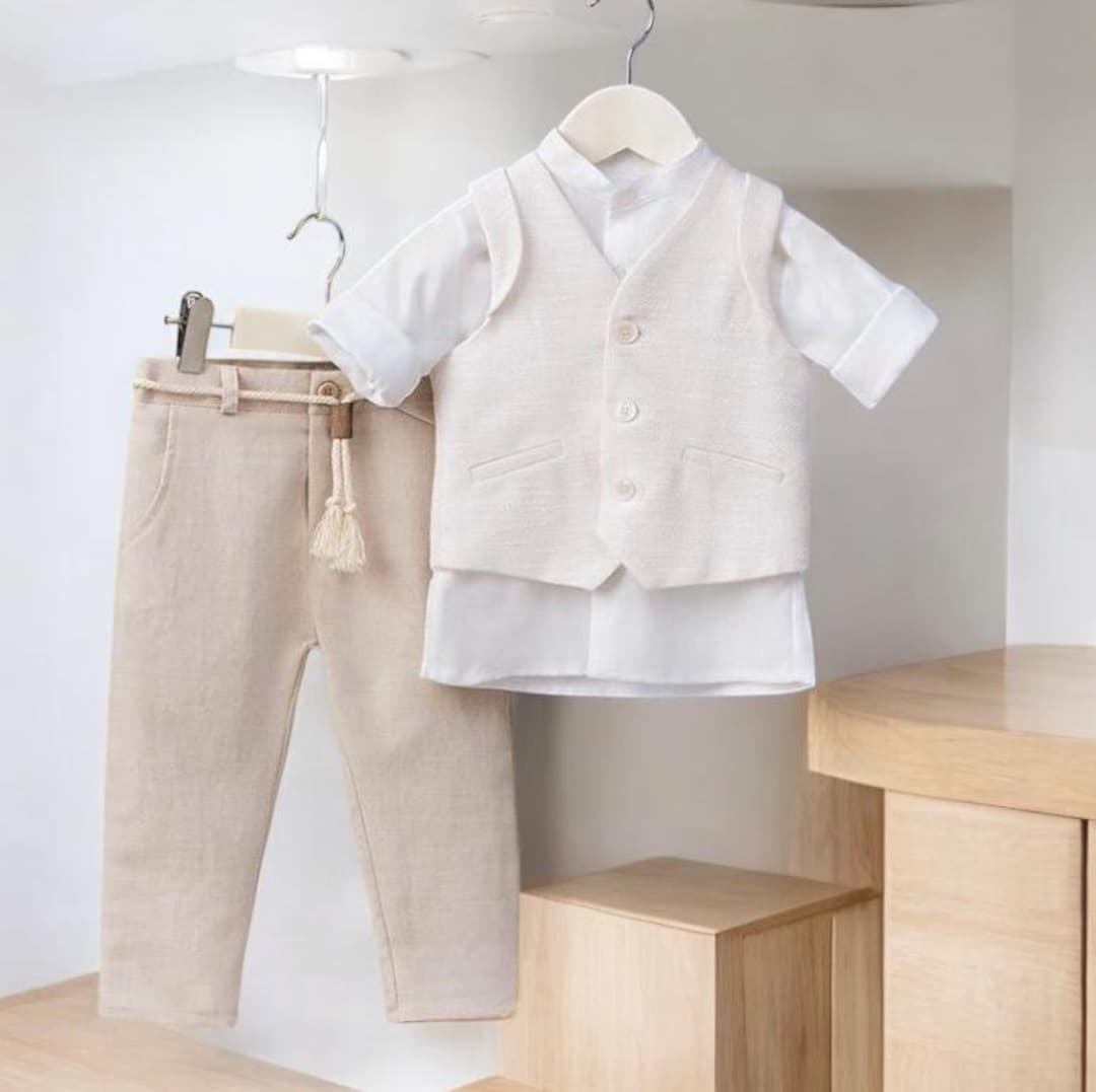 Retro and Boho Couture Outfit Baby Boy Orthodox Greek Baptism Suit ...