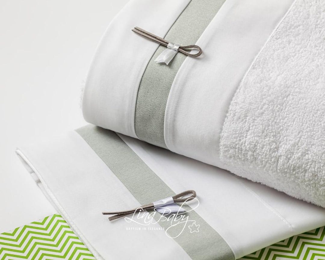 Sage Green Towel Set Ladopana Baby Boy Greek Baptism Handmade Towel ...