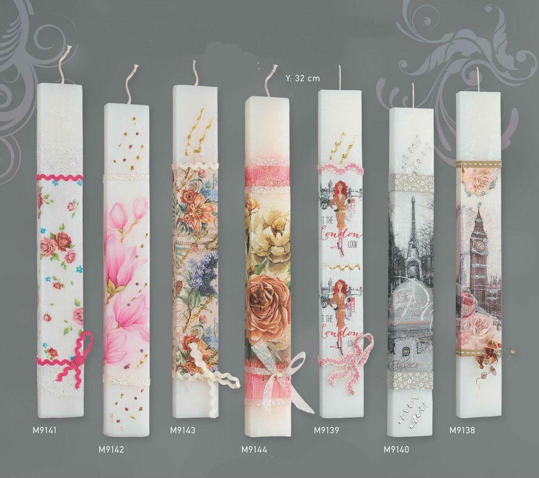Flat Candles Greek Easter Candles Handmade Easter Candles Greek ...