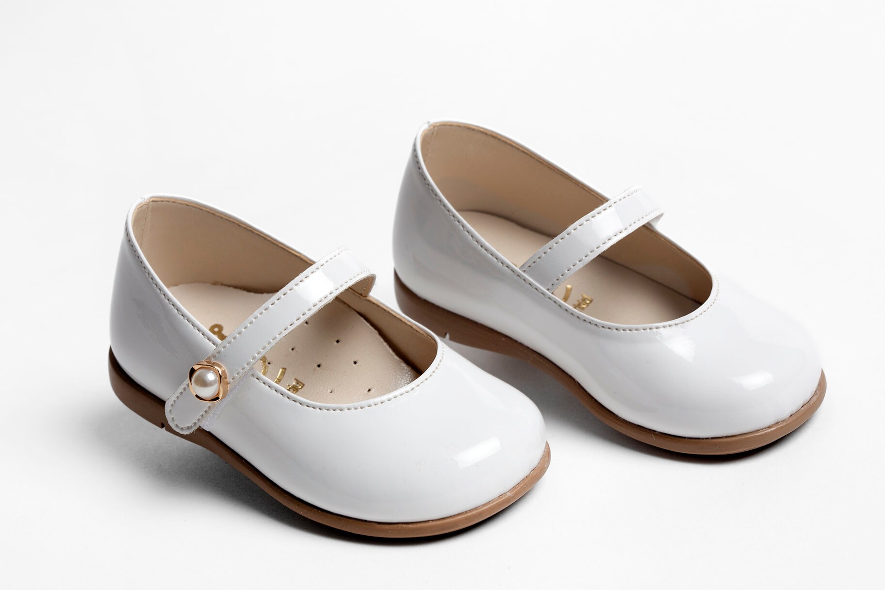 Pearls Shoes White Pink Baby Baptism Wedding Formal Shoes Baptism ...