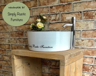 Rustic Wash Stand Shelf Washstand Sink Unit Hand Crafted Rustic ...