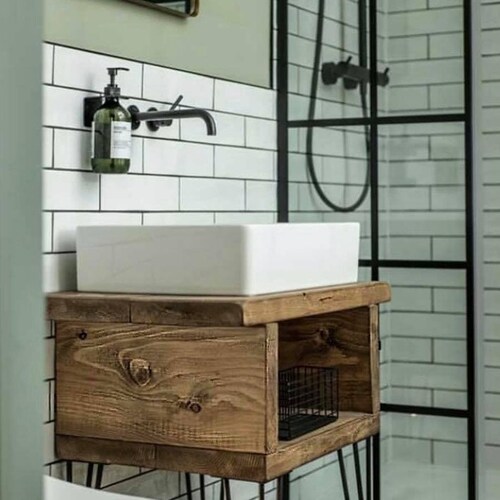 Rustic Washstand Sink Unit Hand Crafted Rustic Bathroom Vanity - Etsy UK