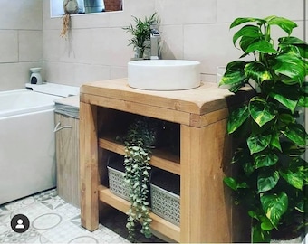 Rustic Bathroom Sink Unit Basin Vanity Wash Stand Rustic | Etsy UK