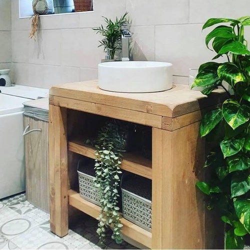 Rustic Washstand Shelf Wash Stand Sink Unit Hand Crafted - Etsy