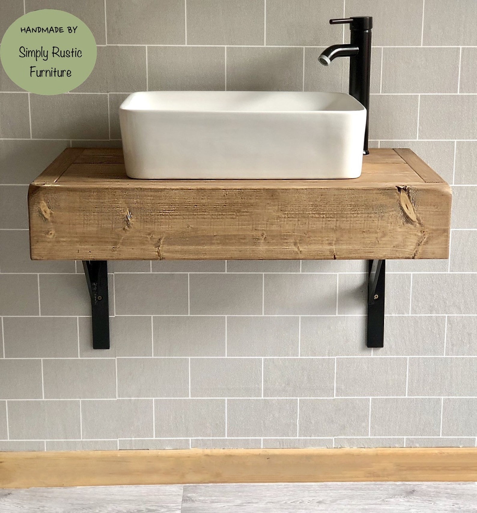 Rustic Washstand Shelf Wash Stand Sink Unit Hand Crafted - Etsy UK